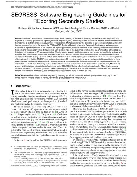 Pdf Segress Software Engineering Guidelines For Reporting Secondary