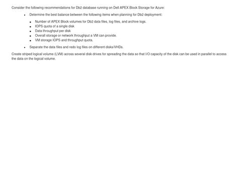 Ibm Db2 Database Dell Apex Block Storage For Azure Ibm Db2 Database