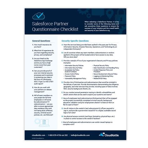 Cloudkettle On Linkedin Salesforce Partner Checklist