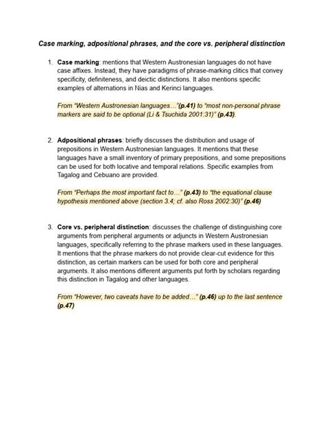 Case Marking Adpositional Phrases And The Core Vs Peripheral