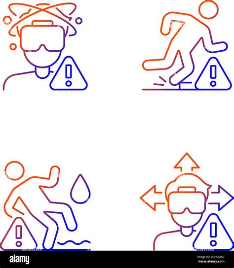 Vr Warning Gradient Linear Vector Manual Label Icons Set Stock Vector Image And Art Alamy