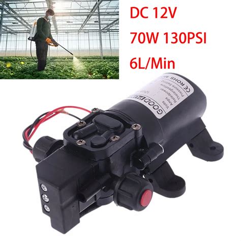 마이크로 Dc 고압 세차 펌프 다이어프램 자흡식 펌프 가정용 전기 스프레이 12v 70w 130psi 6lmin