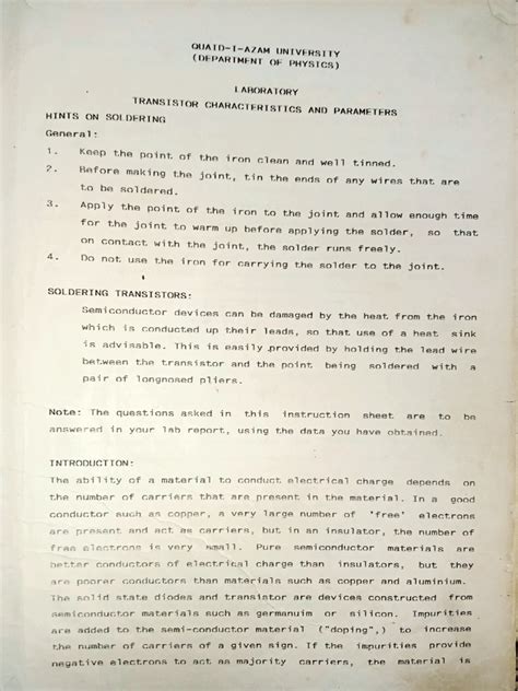 Transistor Parameters Pdf Bipolar Junction Transistor Pn Junction