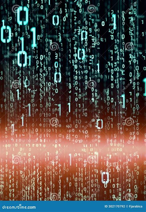 Green Black Digital Matrix Background Of Ones And Zeros Stock Illustration Illustration Of
