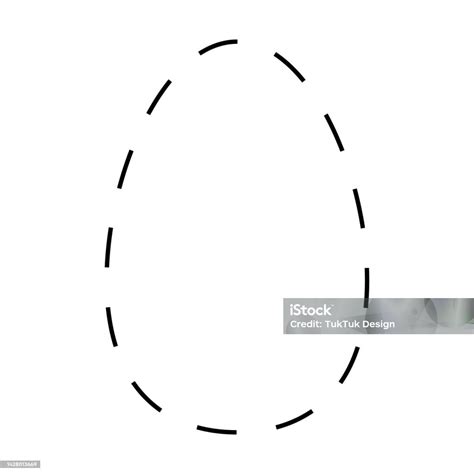 Oval Symbol Dashed Shape Vector Icon For Creative Graphic Design Ui Element Stock Illustration