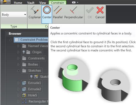 Autodesk Inventor Fusion Circle Constraint Order