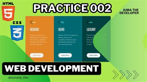 Practiceweb 002 Three Column Card Component Using Basics Html5 And Css3