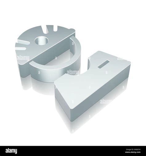 3d metallic factory worker icon with reflection vector illustration