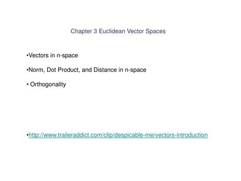 Ppt Chapter 3 Euclidean Vector Spaces Powerpoint Presentation Free