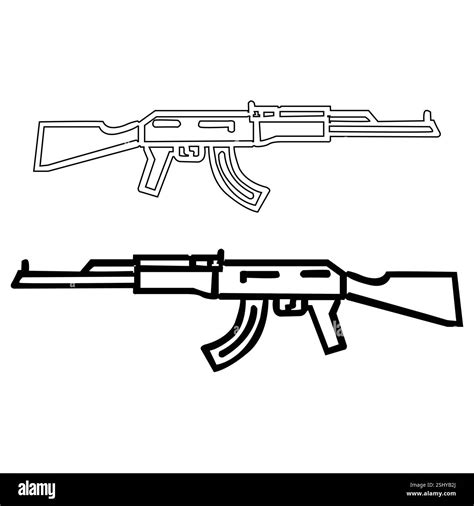 Ak 47 Gun Design For Tactical Graphics Stock Vector Image And Art Alamy