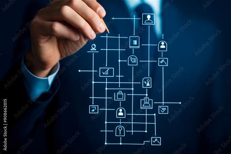 Projected On A Virtual Screen The Organizational Infrastructure