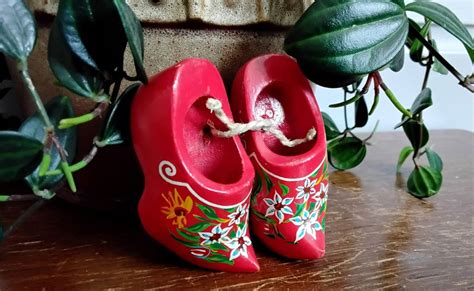 Houten Mini Klompen Klompjes Rood Rode