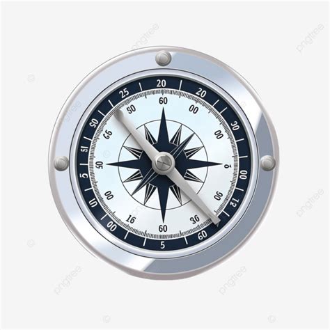 Magnetic Compass Vector Illustration Isolated On White Background