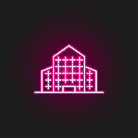 Building Neon Style Icon Simple Thin Line Outline Vector Of Building Icons For Ui And Ux