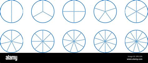 Circle Segments Collection Pie Diagrams Set Round Sections And Slices Pack Dotted Segments