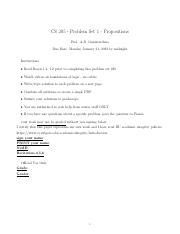 Pset Due Pdf CS Problem Set Propositions Prof A D Gunawardena Due Date
