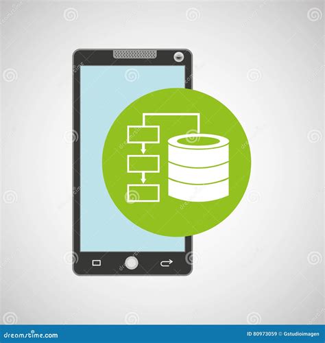 smartphone app development data base stock vector illustration of