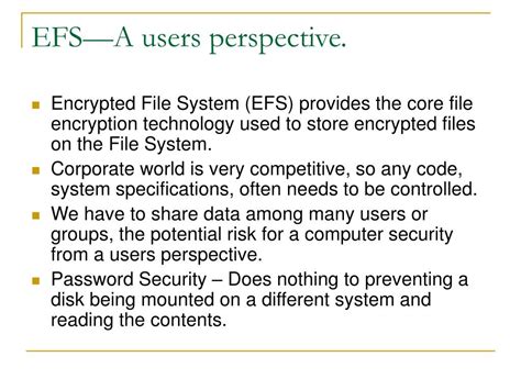 PPT Encrypted File System EFS PowerPoint Presentation Free Download ID