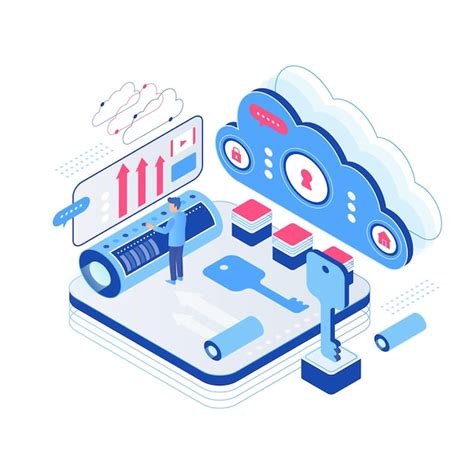 Premium Vector Cloud Computing Security Protection Data Service