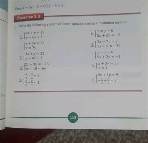 Exercise 33 1 Solve The Following System Of Linear Equations Using