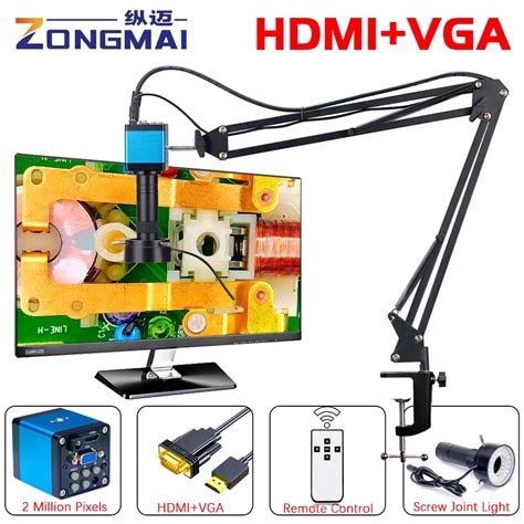 풀hd 카메라 Vga 포트 용 현미경 조정 금속 암 스탠드 브래킷 Pcb 납땜 전화 수리용 150x 줌 티몬