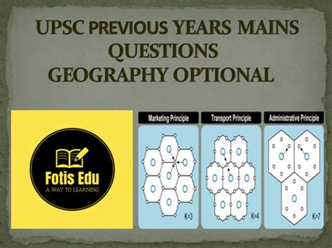 UPSC MAINS GEOGRAPHY OPTIONAL PAPER FOTIS EDU