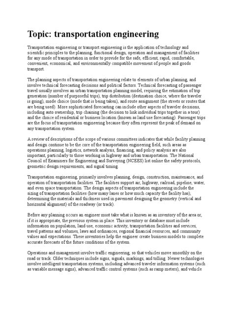 Transportation Engineering Pdf Transportation Engineering Engineering