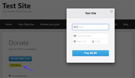 how to add a stripe donate button in wordpress