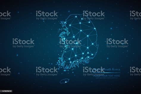한국 기하학적 메쉬 다각형 네트워크 라인의 추상지도 0명에 대한 스톡 벡터 아트 및 기타 이미지 0명 3차원 형태 개념 Istock