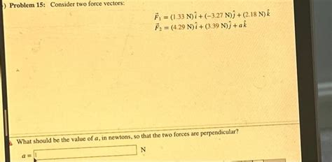 Solved Problem Consider two force vectors F₁ Chegg