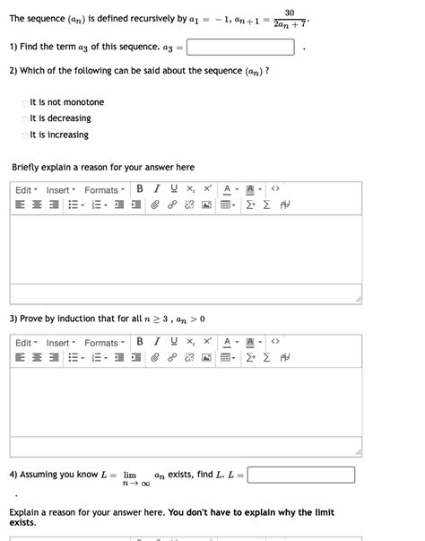 solved the sequence an is defined recursively by