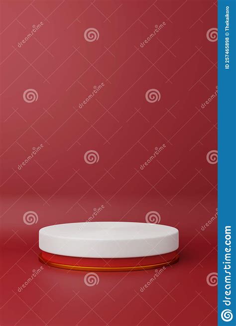 D Rendering Abstract Background With Realistic Basic Geometry Cylinder Pedestal Podium Minimal