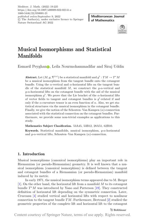 Musical Isomorphisms And Statistical Manifolds Request Pdf