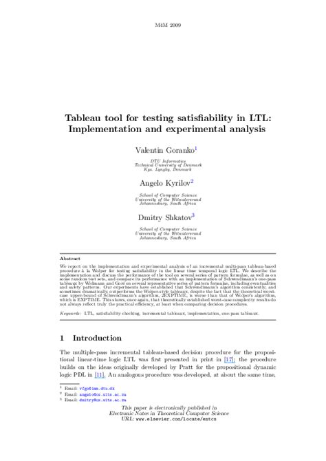 Pdf Tableau Tool For Testing Satisfiability In Ltl Implementation