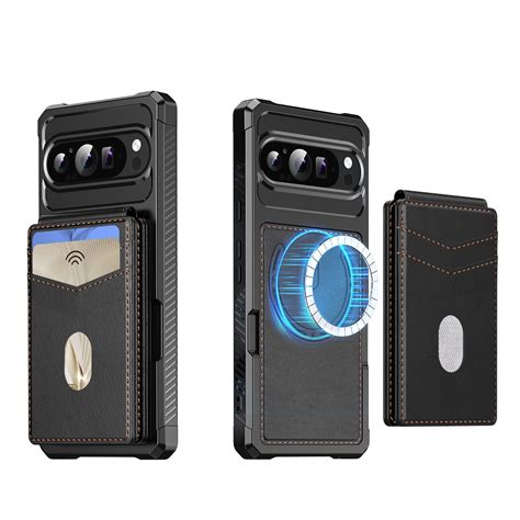 ELEHOLD Wallet Case For Google Pixel Pro In Magnetic Leather Phone Case With RFID