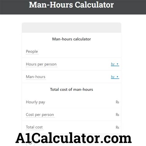 Man Hours Calculator A Calculator