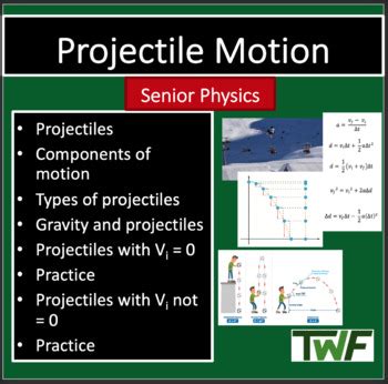 Projectile Motion Physics PowerPoint Lesson Notes By Teach With Fergy