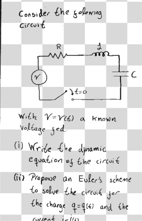 solved ii ﻿propouse an euler s scheme to solve the circuit