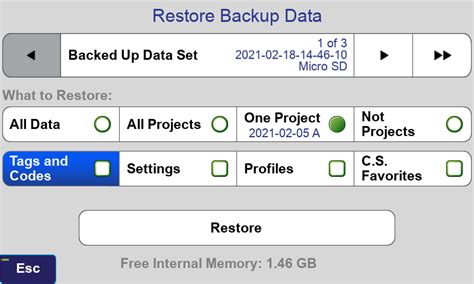 restore project after full backup javad user forum