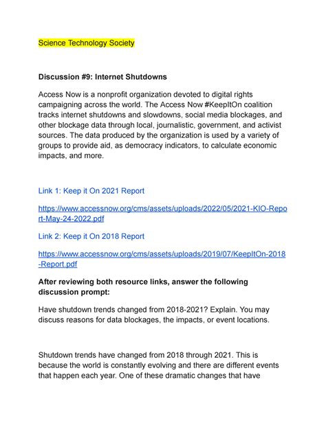 Science Technology Society Two Discussions Science Technology Society Discussion 9