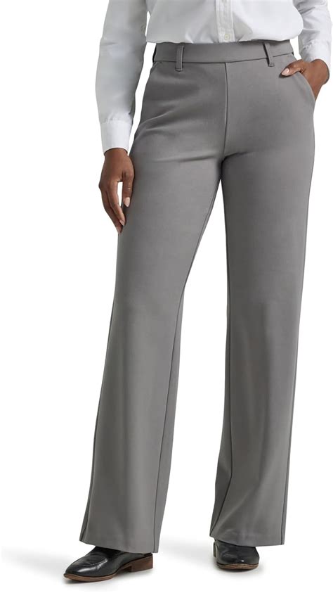 Lee Womens Ultra Lux Comfort Any Wear Wide Leg Pant Hd Gray 10 Long At