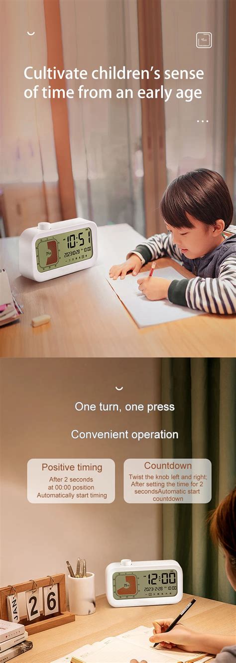 Digital Visual Rechargeable Time Timer Countdown Countup 60 Minute Timer Alarm Clock Dual