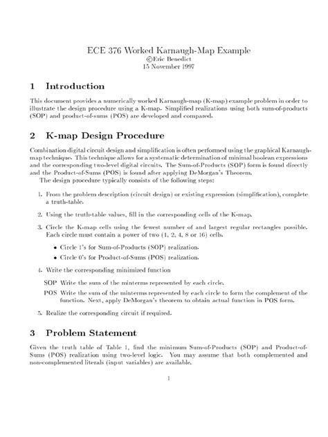 Ece376 Worked Karnaugh Map Example Pdf Mathematical Logic Boolean