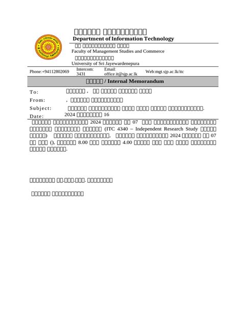 Internal Memo For Dsc Lab Pdf
