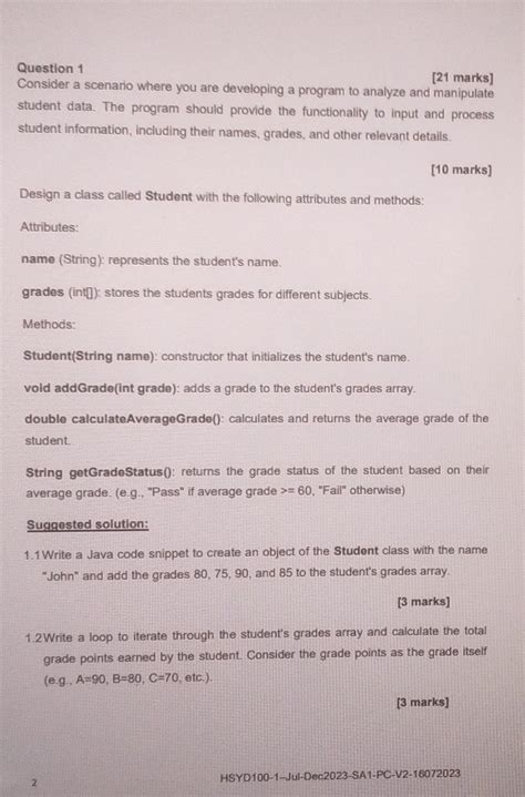 Solved Question 1 21 Marks Consider A Scenario Where You