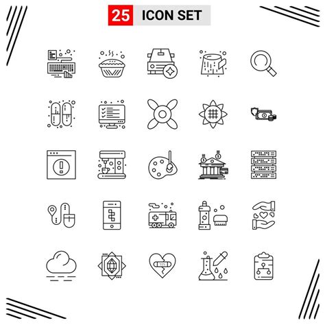 Icons Line Style Grid Based Creative Outline Symbols For Website Design Simple Line Icon
