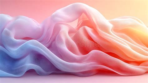 Generative Ai Image Of Soft Pastel Abstract Waves With Smooth Texture With Gradation Background