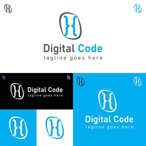Logotipo Da Empresa Codificador Logotipo De Código Digital Minimalista Ilustração Em Vetor