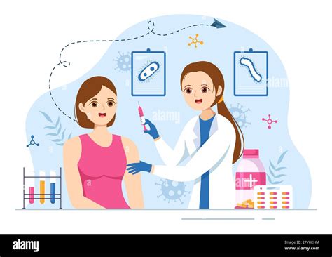 Immunology Illustration With People Immune Protection System Helping To Get Rid Of Infections
