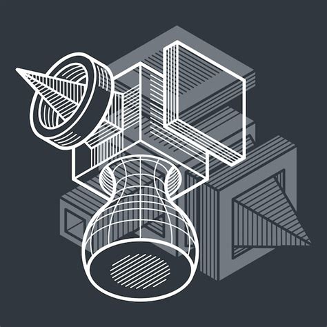 Premium Vector Abstract Vector Isometric Dimensional Shape Made Using